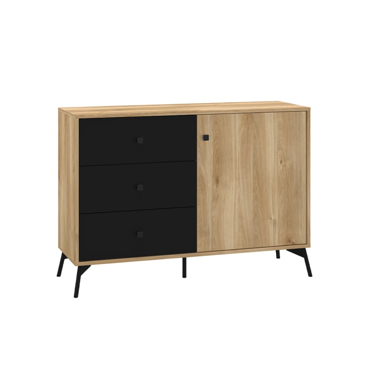 Buffet mit 3 Schubladen und 1 Tür Holzoptik 120cm Elara Maisons du