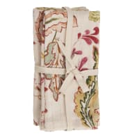 2er Set Servietten aus Rasterbaumwolle mit Spitzenrändern, grün 42x42cm ...