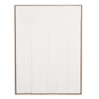 Wit geschilderd canvas 100 x 100 cm RIVIA | Maisons du Monde