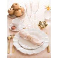 Lot de 6 assiettes à desert 20cm en grès jaune et blanc à motif citron ...