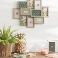 Cadre photo 10x15cm fleurs en résine beige Eden | Maisons du Monde
