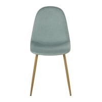 Chaise tapissée chenille marron pieds noisette 77x52cm Colette ...