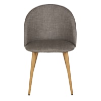 Chaises professionnelles vintage beige chiné et métal imitation chêne ...