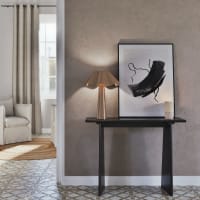 Consola semicircular negra con patas de metal de 83x35 cm Daly ...