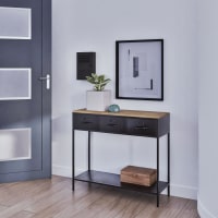 Console d'entrée bois clair 2 plateaux 2 tiroirs Rivano | Maisons du Monde