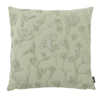 Copricuscino in cotone ecrù con ricamo blu 40x40 cm Sabra | Maisons du ...