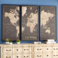 Moldura iluminada com mapa do mundo preto 180x120 PRESCOTT | Maisons du ...