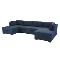 Divano panoramico sinistro 7 posti in velluto, blu reale Jodie ...