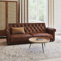 Divano letto angolare in tessuto smacchiabile 272 cm destro arancio ...