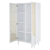 Dressing 2 portes 1 tiroir écru et rotin tressé Siwa | Maisons du Monde