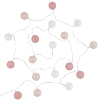 Guirlande lumineuse en coton 20 LEDS tricolore jaune, rose et blanc ...