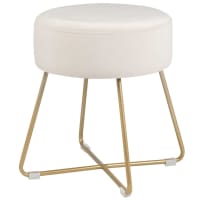 Runder Hocker aus Boucle Stoff mit Metallbeinen, 40x40cm Albane ...