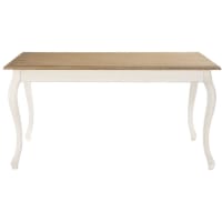 Mesa rectangular para 6/8 personas, metal y roble tono claro Aimie ...