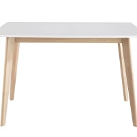 Mesa rectangular de roble con 1 extensión para 8/10 cubiertos blanca ...