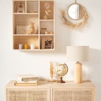 Wereldbol met wereldkaart van mangohout, groen en beige AQABA | Maisons ...
