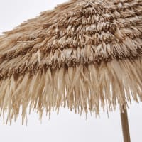 Parasol 2x2m en aluminium imitation bois et toile en polyester recyclé ...