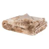 Plaid imitation fourrure grise, 150x200 cm Wolf | Maisons du Monde