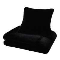 Plaid en flannelle tissé jacquard noir 230x150 Holata | Maisons du Monde