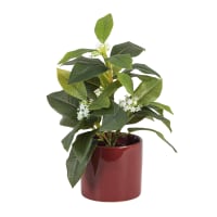 Planta artificial verde con macetero de cerámica blanca Malia | Maisons ...