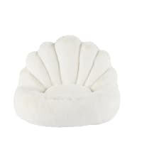 Pouf carré en bouclé chenille beige sable 60 x 60 x 20 cm Terrazzo ...