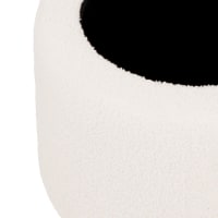 Puf en madera y lana blanca | Maisons du Monde