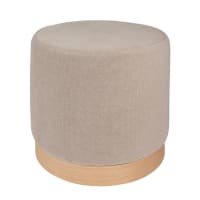 Puf con contenedor en ecopiel verde oscuro CM Ø 46,5X44 | Maisons du Monde