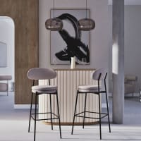 Mobile bar bicolore con tondelli bianco Caldera | Maisons du Monde