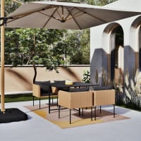 Set tavolo da giardino 230×100 cm e 8 sedie in legno e corda Siena ...