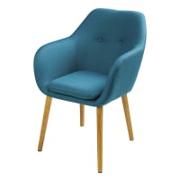 4x Sillas de comedor en tapizado verde con patas de metal doradas ...