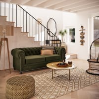 Sofá cama 2 plazas tela negro Kalfafel | Maisons du Monde
