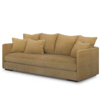 Sofá de 3/4 plazas de terciopelo efecto desgastado color bronce Amelya ...