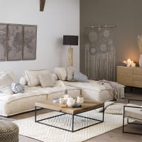 Sofá modular - desenfundable 5/6 plazas - algodon con franja | Maisons ...