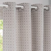 Tenda con occhielli dorati Fogliame ricamato Naturale 198x275 cm ...