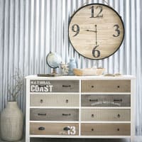 Wereldbol met wereldkaart van mangohout, groen en beige AQABA | Maisons ...