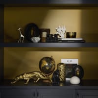Wereldbol met wereldkaart van mangohout, groen en beige AQABA | Maisons ...