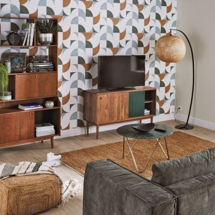 Aparador verde abeto y marrón con 2 puertas 120 cm Ikat | Maisons du Monde