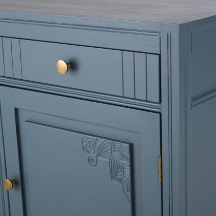 Blaues Sideboard mit 2 Türen und 2 Schubladen, 110 cm Jeannie | Maisons ...