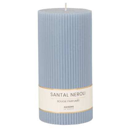 Bougie striée parfumée bleue 9x18 Colorama | Maisons du Monde