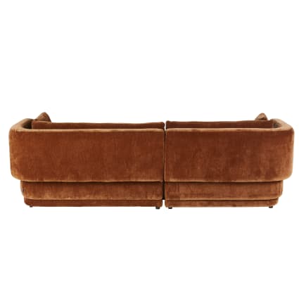 Canapé d'angle gauche 3/4 places effet velours coloris bronze Modjo ...