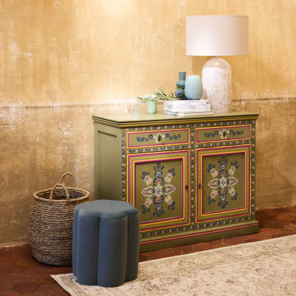 Cesta redonda de fibra con asas | Maisons du Monde