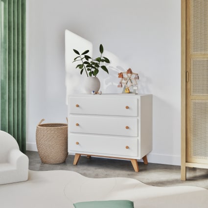 Cesta redonda de fibra con asas | Maisons du Monde