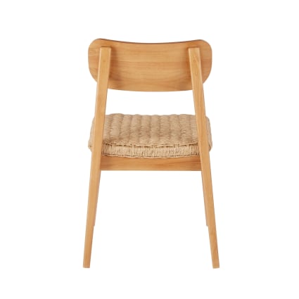 Chaise professionnelle en bois d'hévéa et tressage marron Amber ...