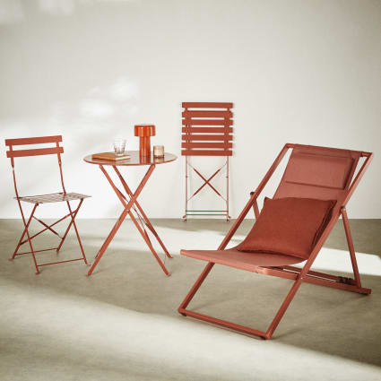 Chilienne en acier et toile plastifiée terracotta Split | Maisons du Monde