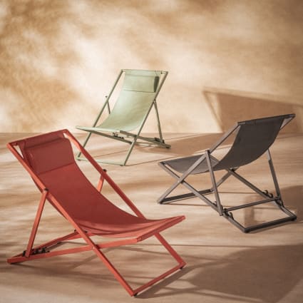 Chilienne en acier et toile plastifiée terracotta Split | Maisons du Monde