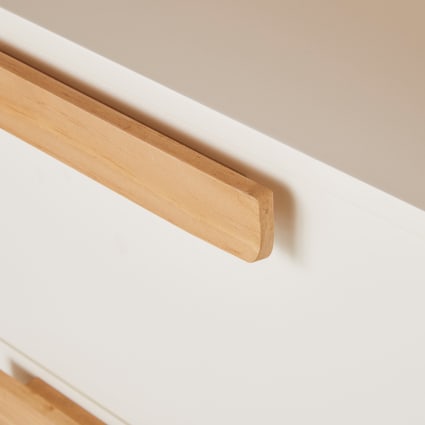 Comò 2 cassetti e 1 vano a giorno bianco crema 90 cm Oliver | Maisons ...