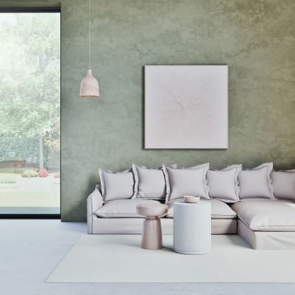 Cuadro beige con detalles dorados en relieve 120x120 cm Milan | Maisons ...