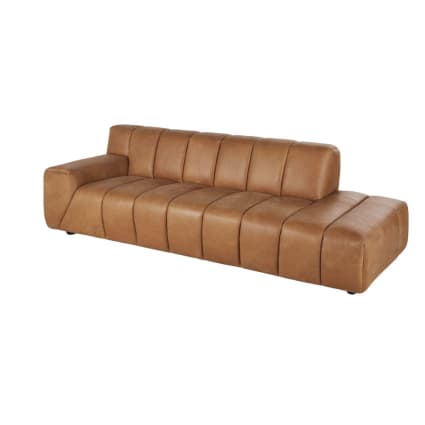 Divano a 3/4 posti in pelle color caramello Snoop | Maisons du Monde