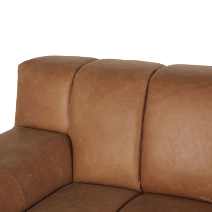 Divano a 3/4 posti in pelle color caramello Snoop | Maisons du Monde