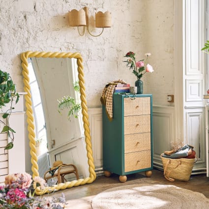 Espejo rectangular grande con marco amarillo 80x160 cm LOUMA | Maisons ...