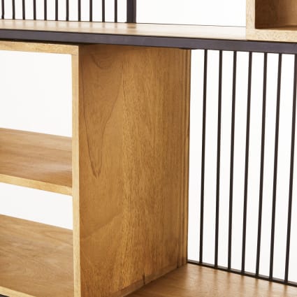 Étagère en métal noir et manguier massif L125 Wayampi | Maisons du Monde